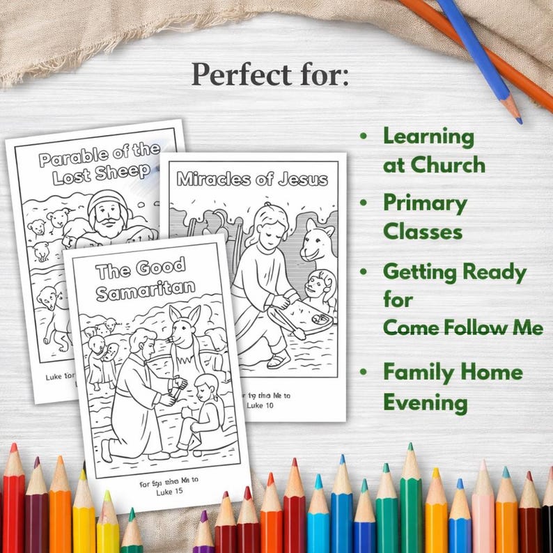 5 Come Follow Me 2026 Coloring Pages | Bible Story Coloring Pages for ...