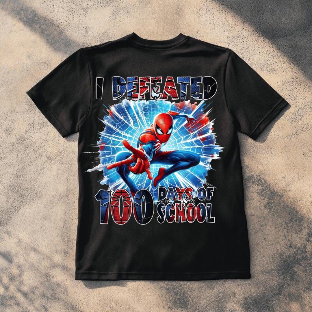 I Defeated 100 Days of School Png, Spider Cartoon Character Png, 100 ...