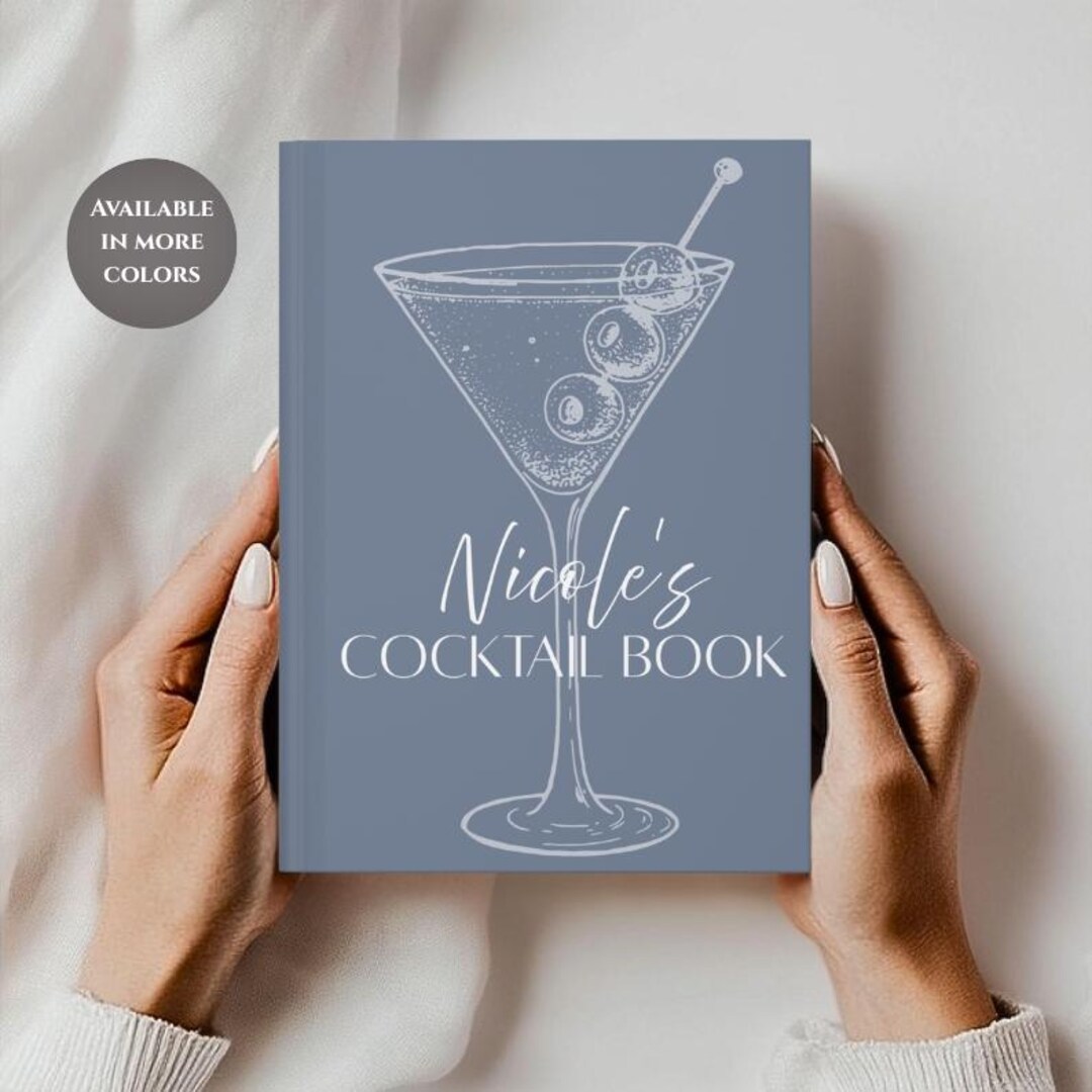 Minimalist Custom Empty Cocktail Recipe Book, Cocktail Recipe Diary ...