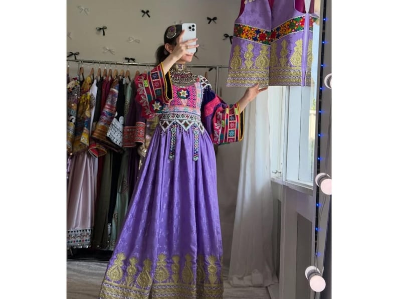 Handmade Afghani Long Dress | Afghan Traditional Clothing | Ethnic ...