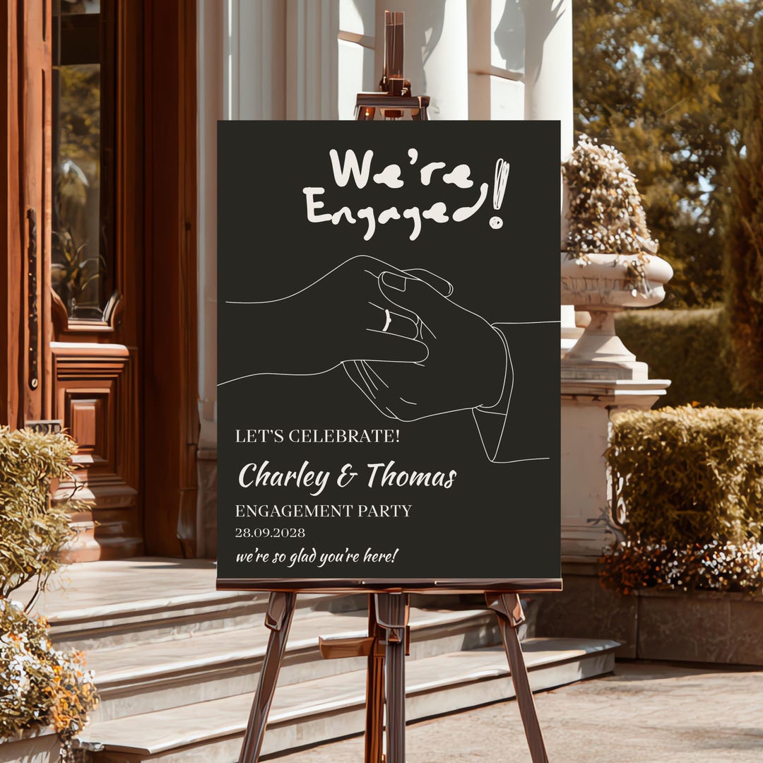 Editable Engagement Party Welcome Sign Template | We're Engaged Sign ...