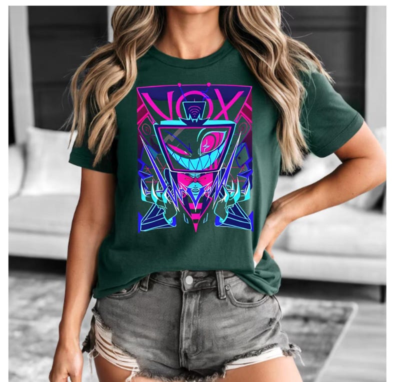 Hazbin Hotel Vox Mr TV Head Man Graphic Shirt - Etsy