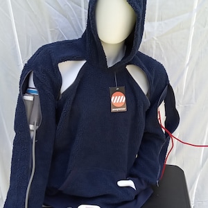 Hooded Sweatshirt With 4 Strategically Placed Zippers in Collar and in ...