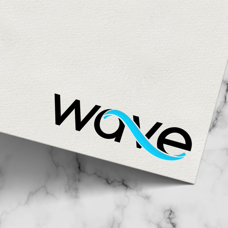 Text Based Water Wave Logo Design - Typography - Wordmark - Lettermark ...