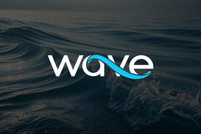 Text Based Water Wave Logo Design - Typography - Wordmark - Lettermark ...