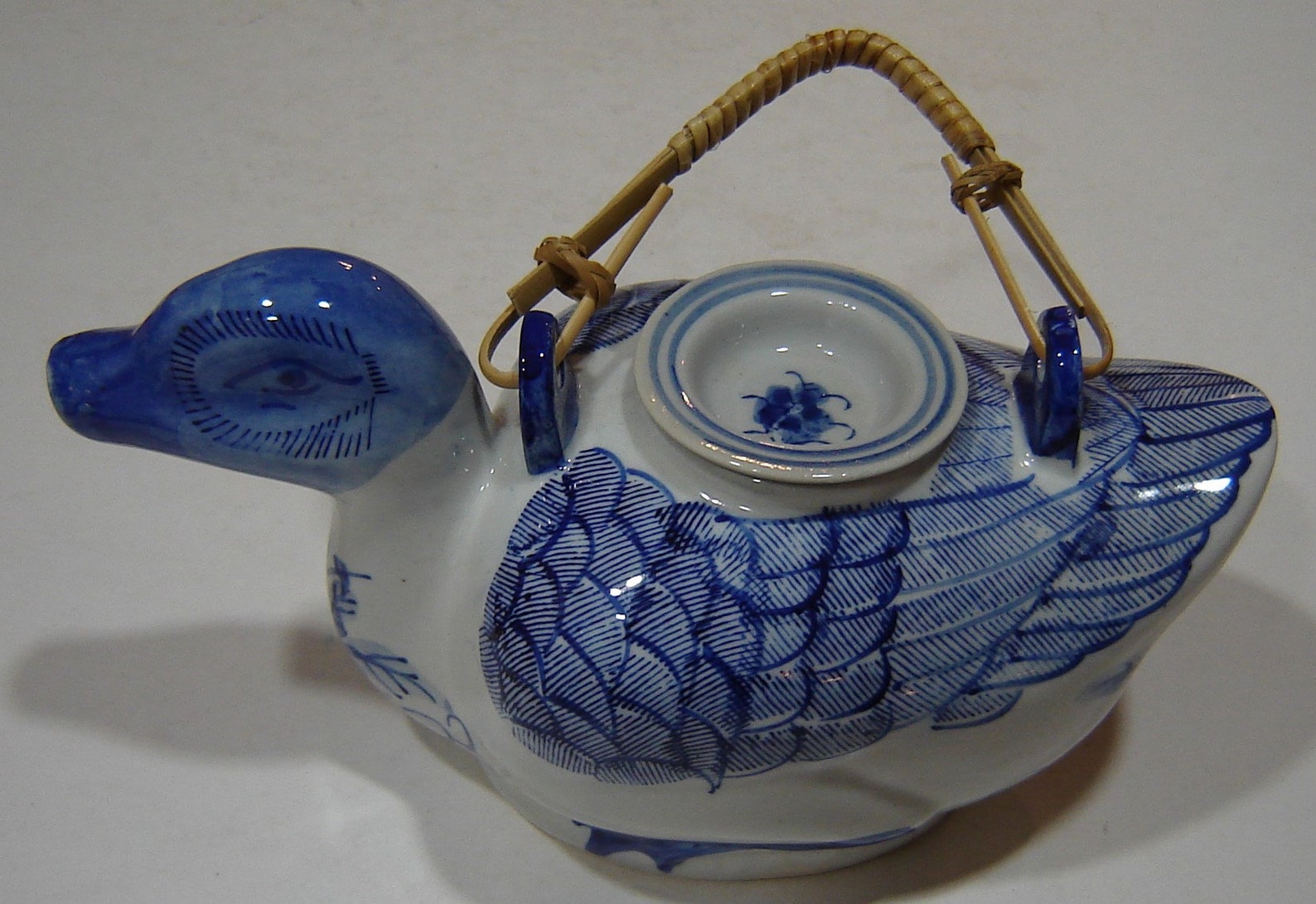 Vintage Ceramic Hand Painted CERAMIC DUCK TEAPOT blue & White - Etsy