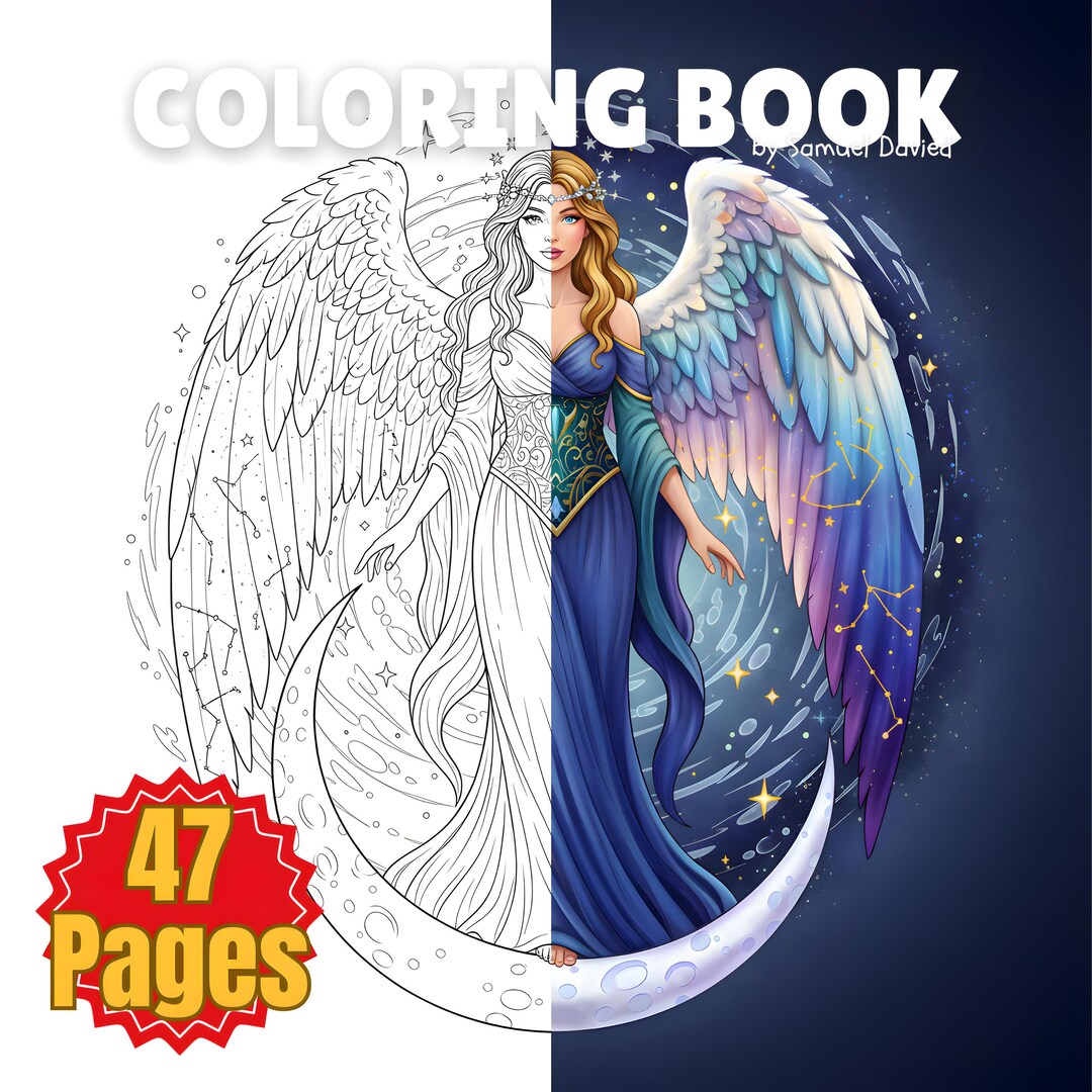 Angel Arc 2 Coloring Book 47 Pages Printable PDF 8.5x8.5 - Etsy