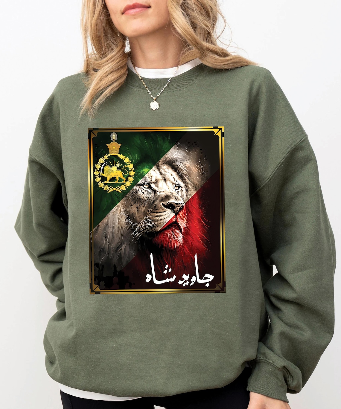 Iran Flag T-shirt, Persian Lion and Sun Graphic Tee, Shir-o-khorshid ...