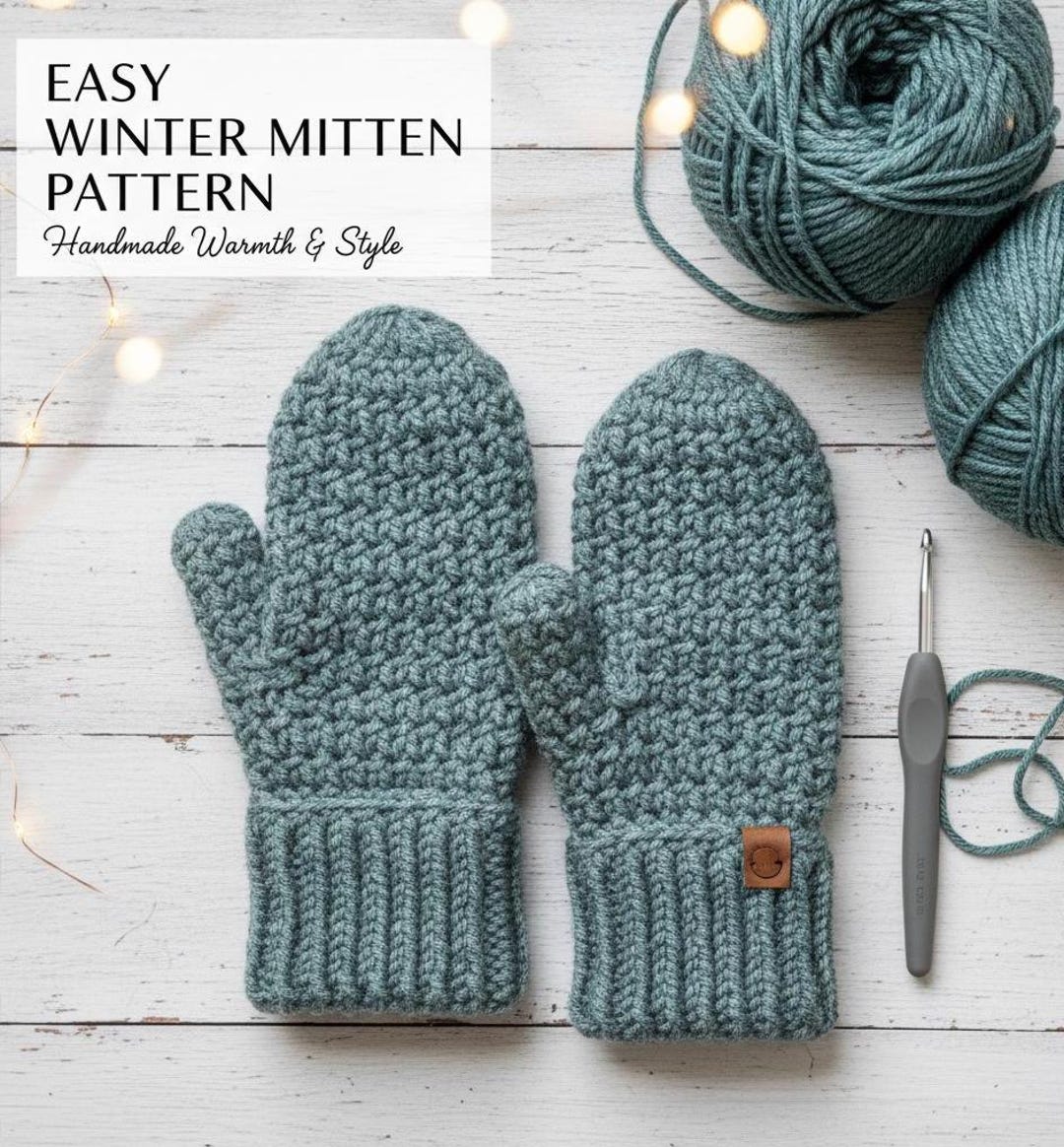 Crochet Mitten Pattern | Easy Winter Mitts PDF | Instant Download - Etsy