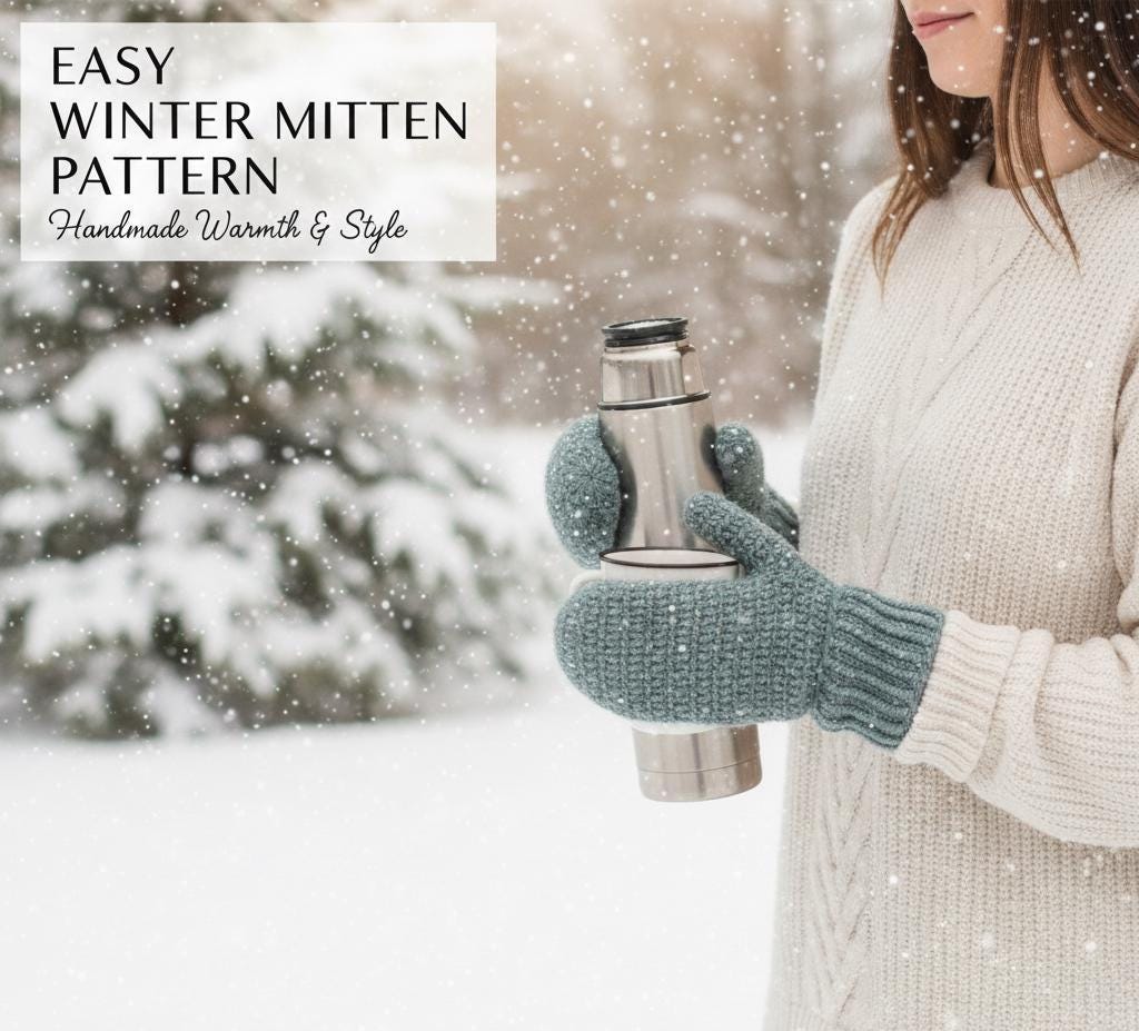 Crochet Mitten Pattern | Easy Winter Mitts PDF | Instant Download - Etsy