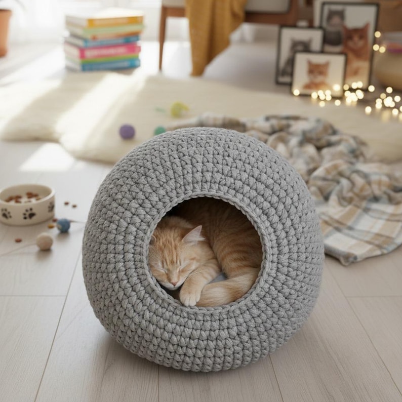 DIY Crochet Cat House Pattern | Video Tutorial - Etsy