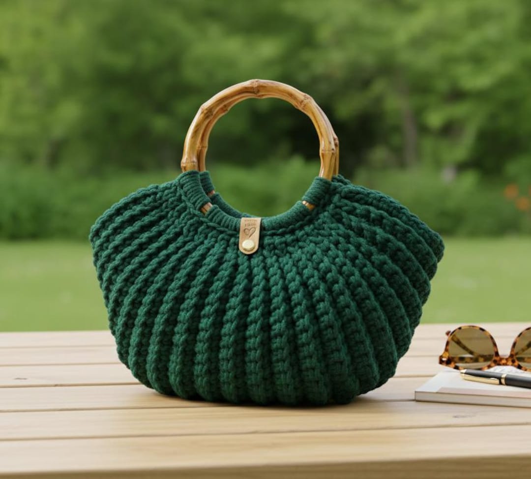 Crochet Handbag Pattern | Crochet 3D Ribbed Tote PDF Guide | Easy Shell ...