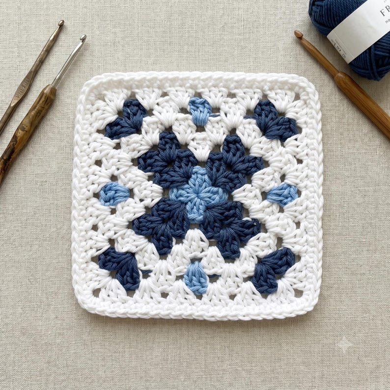 6 Floral Crochet Granny Square Patterns, Motif Collection (PDF Download ...