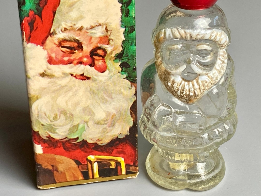Vintage Avon Jolly Santa Perfume Bottle in Original Box, Heres My Heart ...