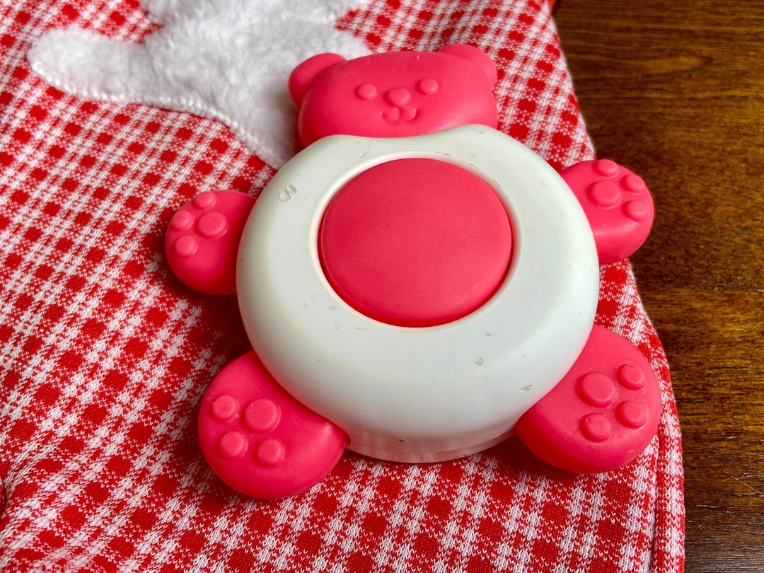 Vintage 1970’s Fisher Price Squeaky Bear, Pink and White Bear Squeak ...