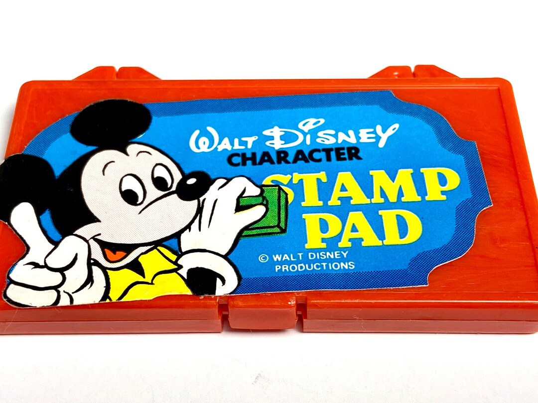 Vintage Walt Disney Character Stamp Pad and Rubber Stamps, Mickey Mouse ...
