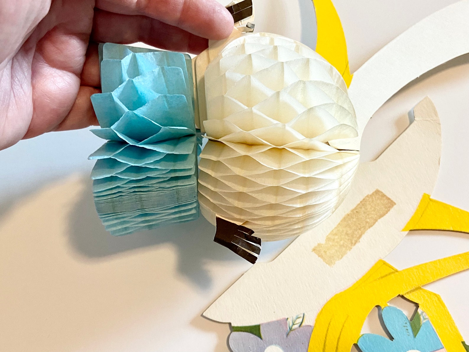 Vintage Hallmark Stork Centerpiece, Baby Shower Decor, Honeycomb Stork ...