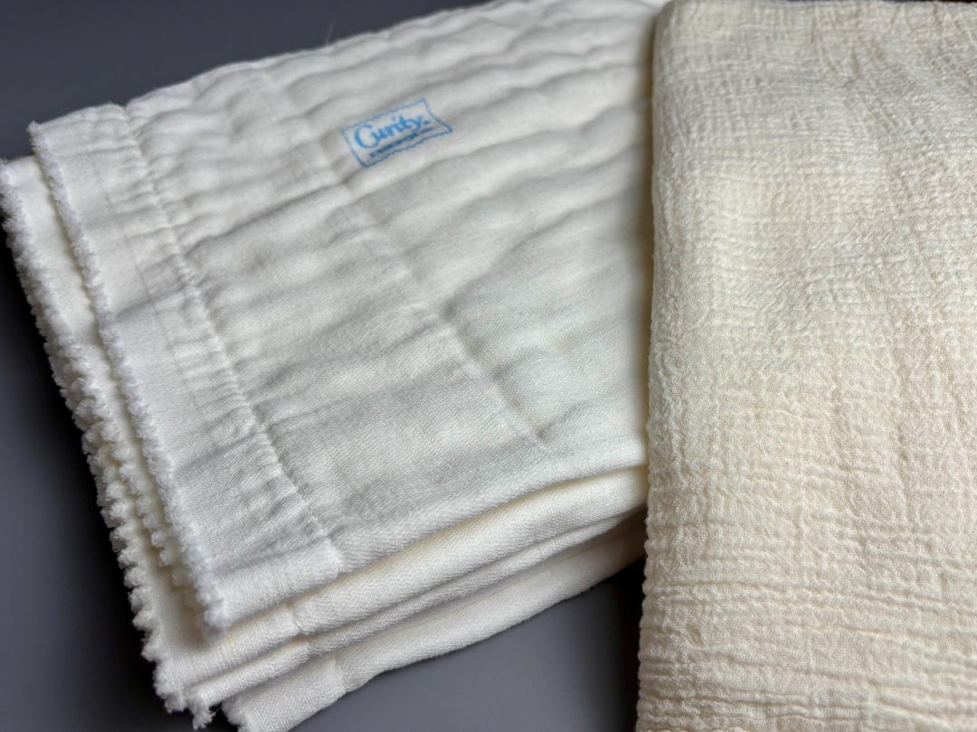 Vintage Set of Cloth Diapers, Baby Doll Diapers, Curity Prefold Cloth ...