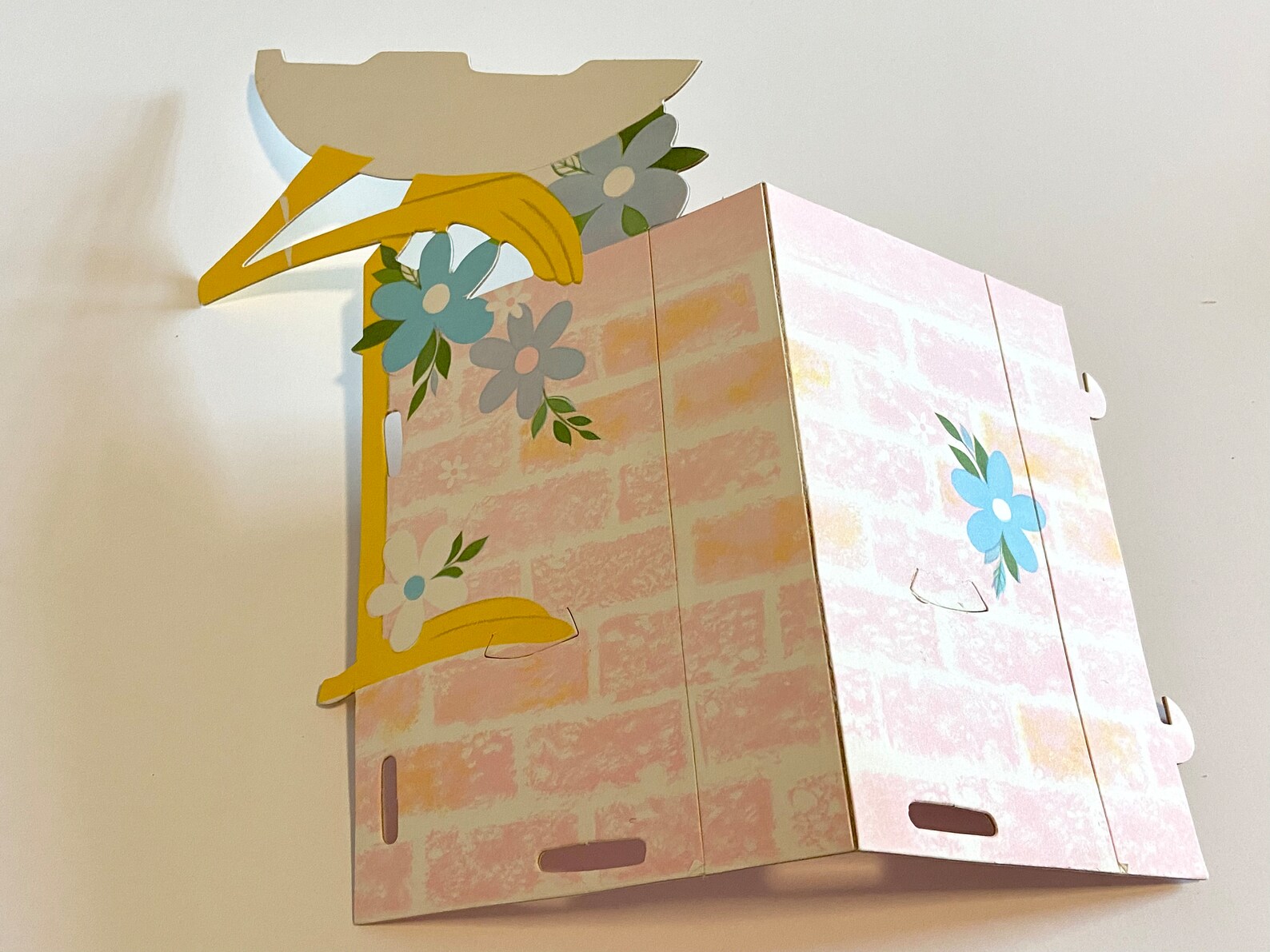 Vintage Hallmark Stork Centerpiece, Baby Shower Decor, Honeycomb Stork ...