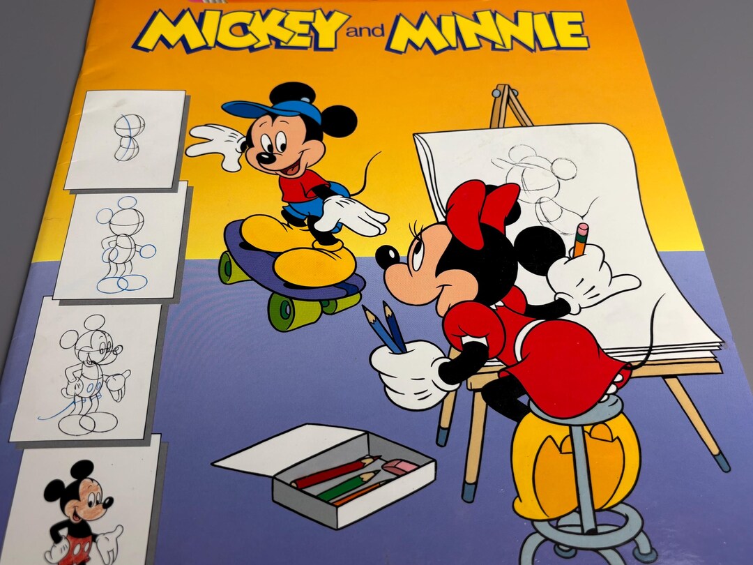 Vintage Learn to Draw Mickey and Minnie Book, 1991, Walter Foster ...
