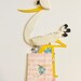Vintage Hallmark Stork Centerpiece, Baby Shower Decor, Honeycomb Stork ...