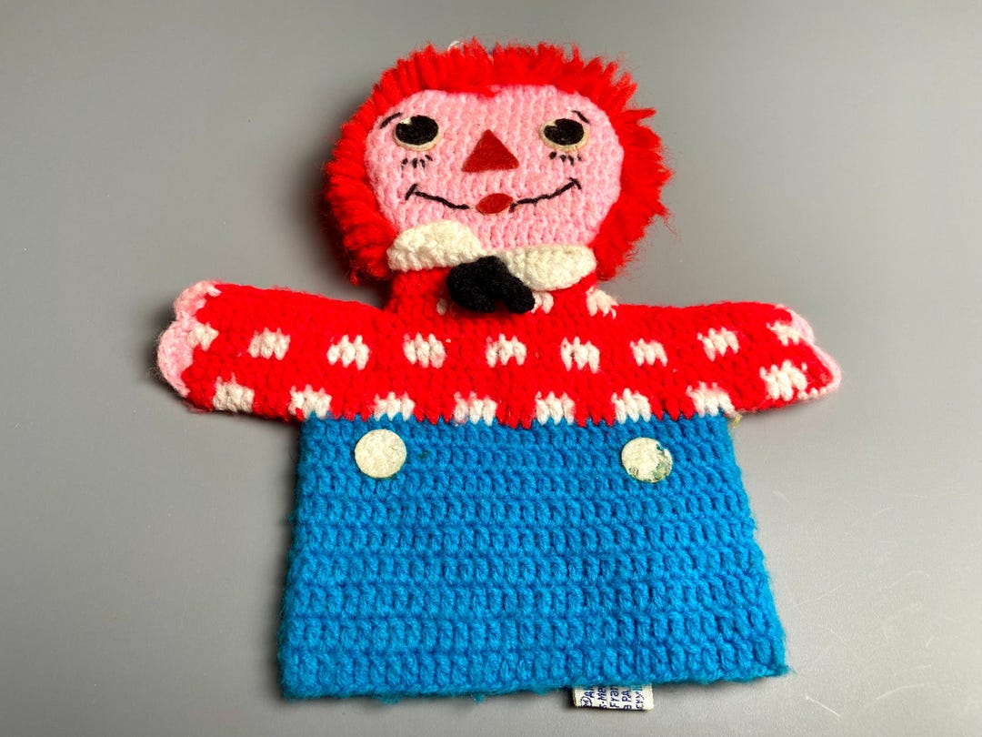 Vintage Raggedy Andy Hand Puppet, 1975, Dakin, Crochet Raggedy Andy ...