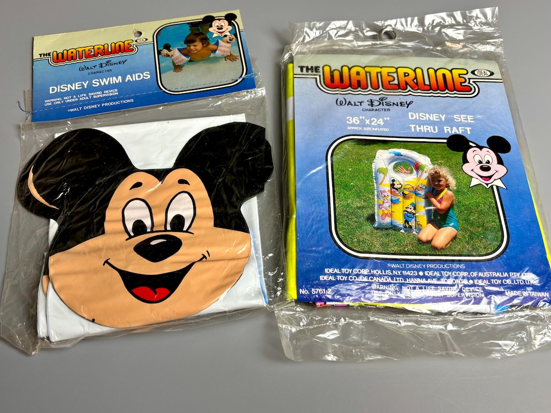 Vintage the Waterline Mickey Mouse Pool Floaties and Raft, Walt Disney ...
