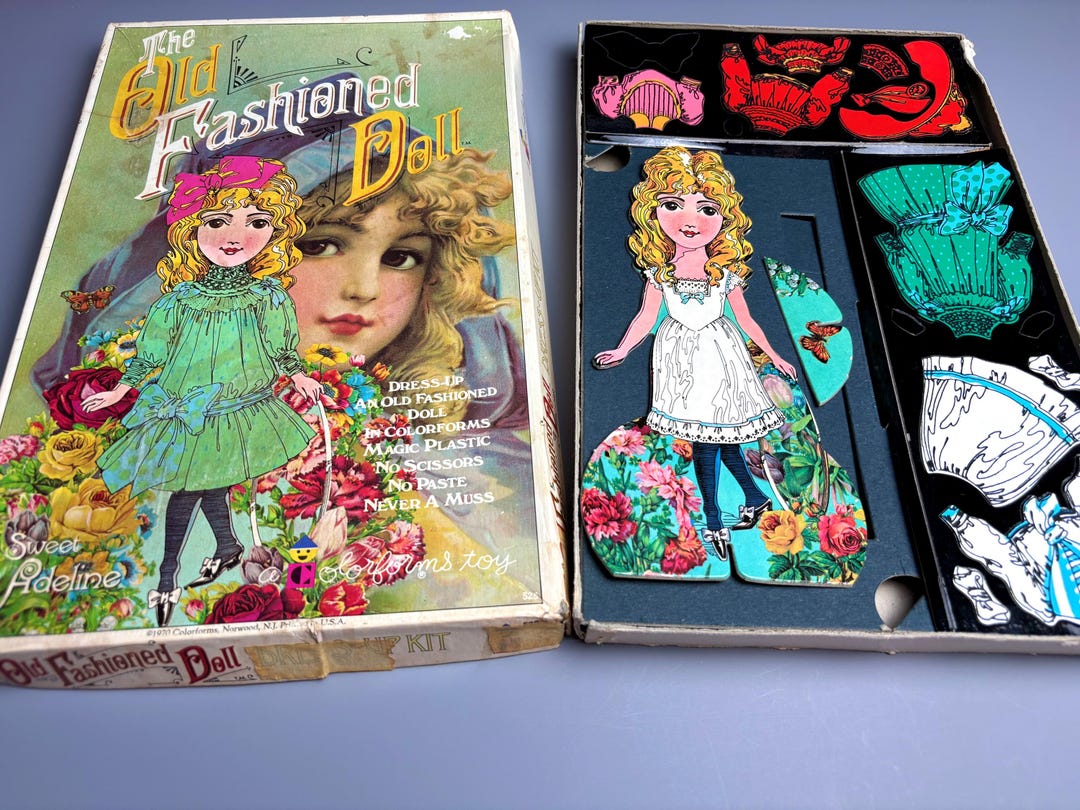 Vintage Old Fashioned Doll Colorforms Toy, 1970, Sweet Adeline, Dress ...