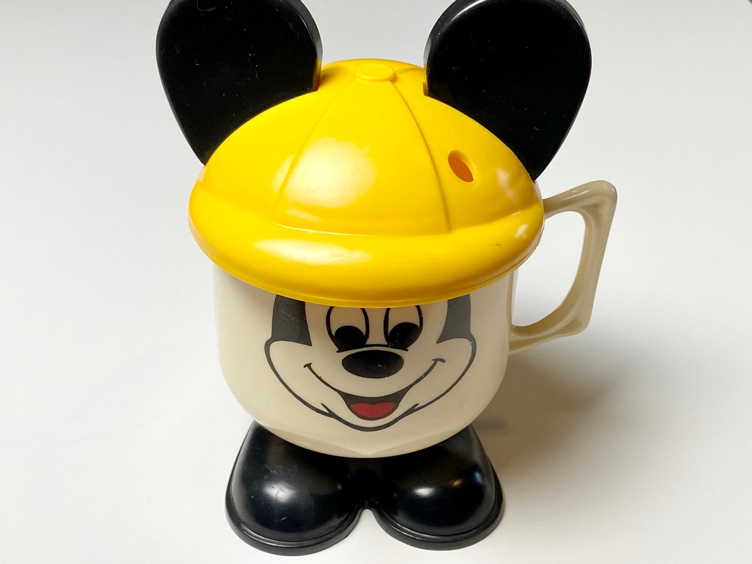 Vintage Mickey Mouse Plastic Cup With Hat Lid, 1980’s, Yellow Cap ...