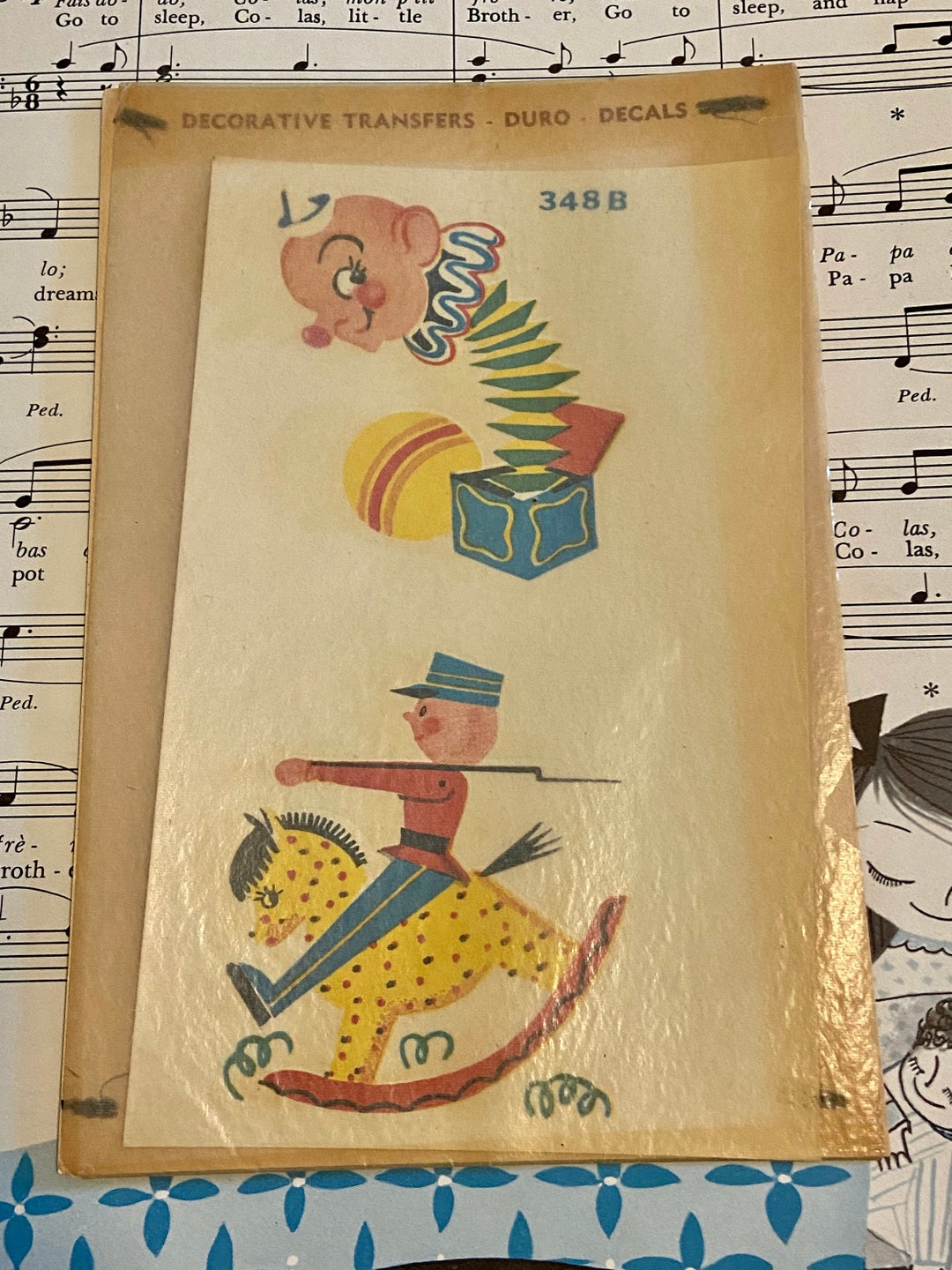 Vintage Nursery Room Decals, Duro Decorative Transfers, Duro 348B, Toy ...