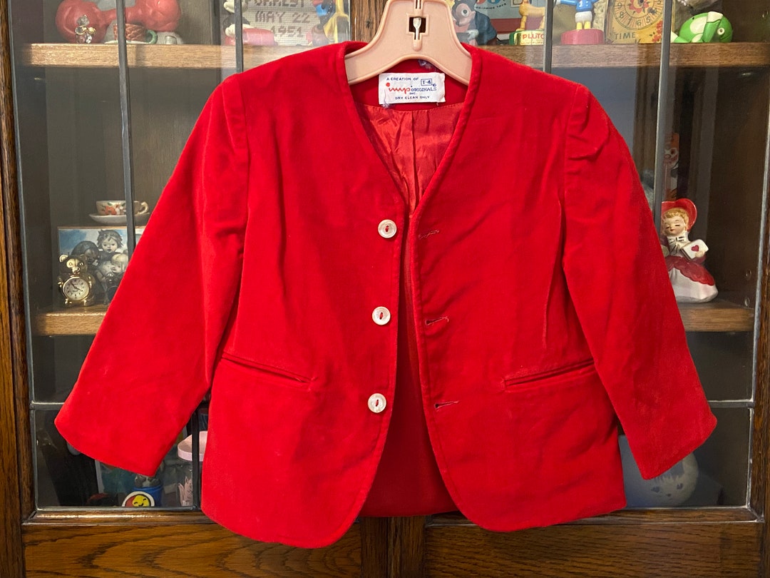 Vintage Boys Red Velveteen Jacket, Imp Originals, 4T, Red Blazer - Etsy