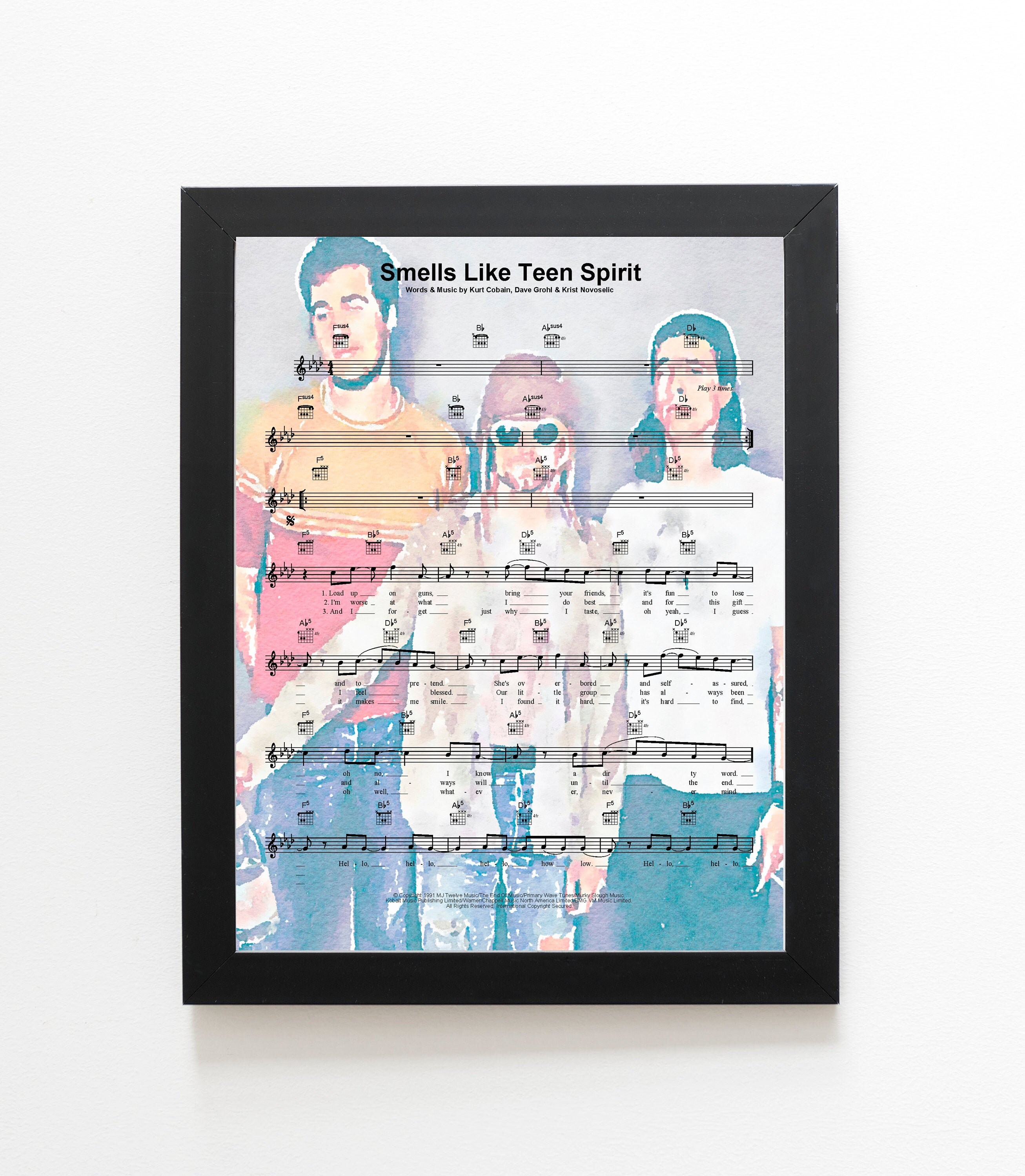 Nirvana Watercolor Painting Poster - Kurt Cobain - Unique Gift Idea ...