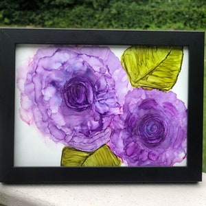 Abstract Purple Roses - Alcohol Ink on Yupo - Craft Plastic - Flowers ...