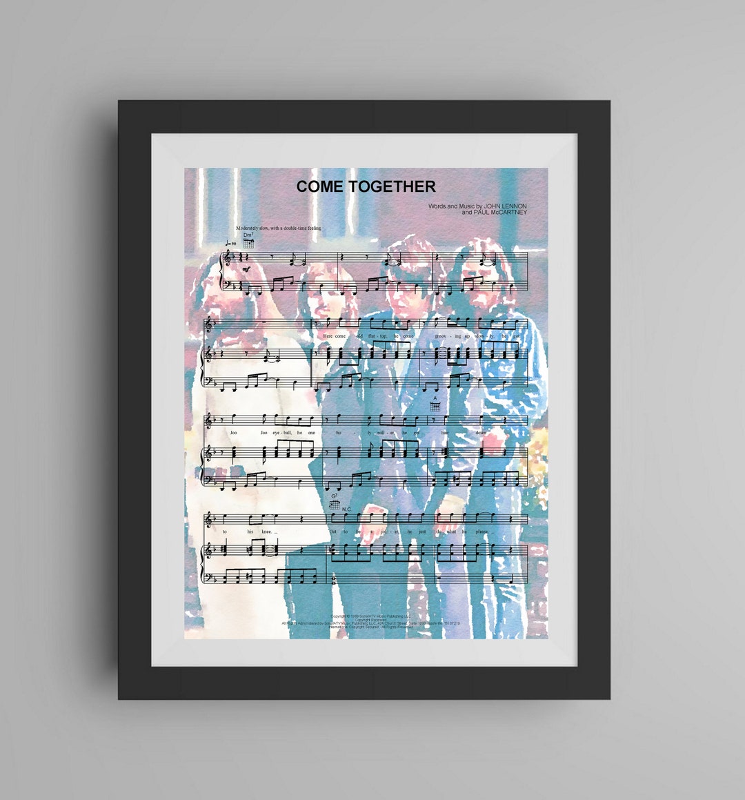 Beatles Poster, Come Together Watercolor Painting, Abbey Road Sheet ...