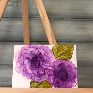 Abstract Purple Roses - Alcohol Ink on Yupo - Craft Plastic - Flowers ...