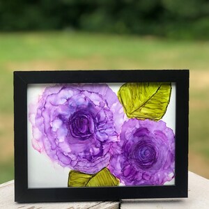 Abstract Purple Roses - Alcohol Ink on Yupo - Craft Plastic - Flowers ...