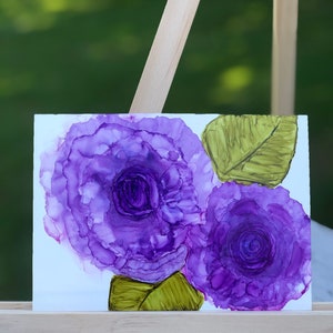 Abstract Purple Roses - Alcohol Ink on Yupo - Craft Plastic - Flowers ...