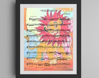 Lion King Simba I Just Can't Wait to Be King Sheet Music Art Print - Etsy