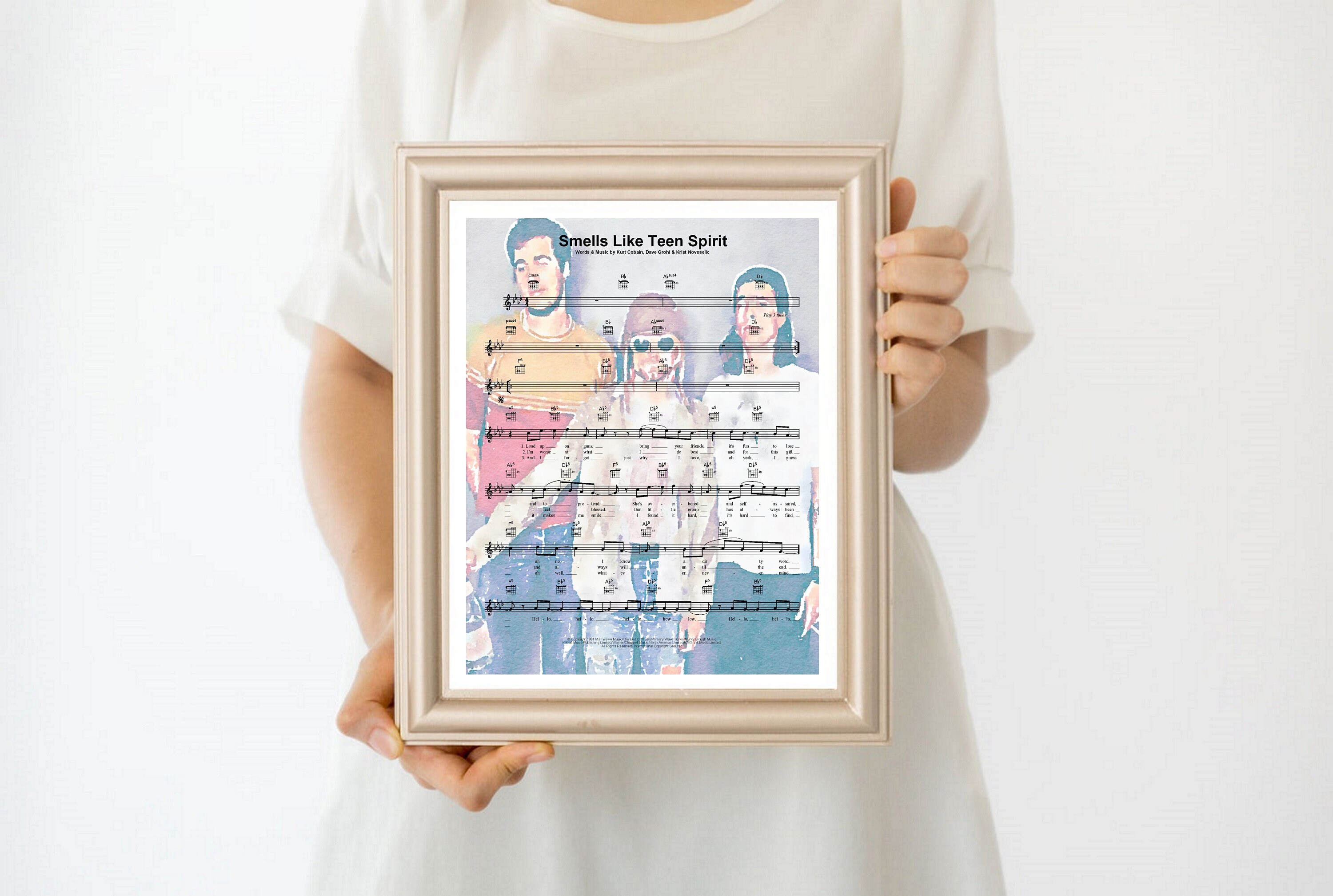 Nirvana Watercolor Painting Poster - Kurt Cobain - Unique Gift Idea ...