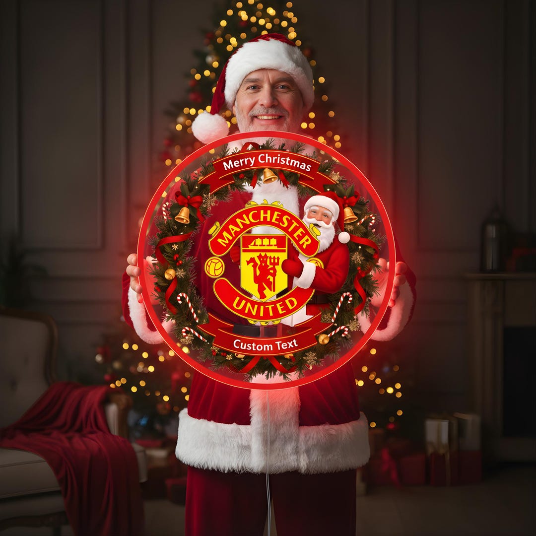 Manchester United Acrylic Sign - Custom Text, MUN Wall Art, MUN Fan ...