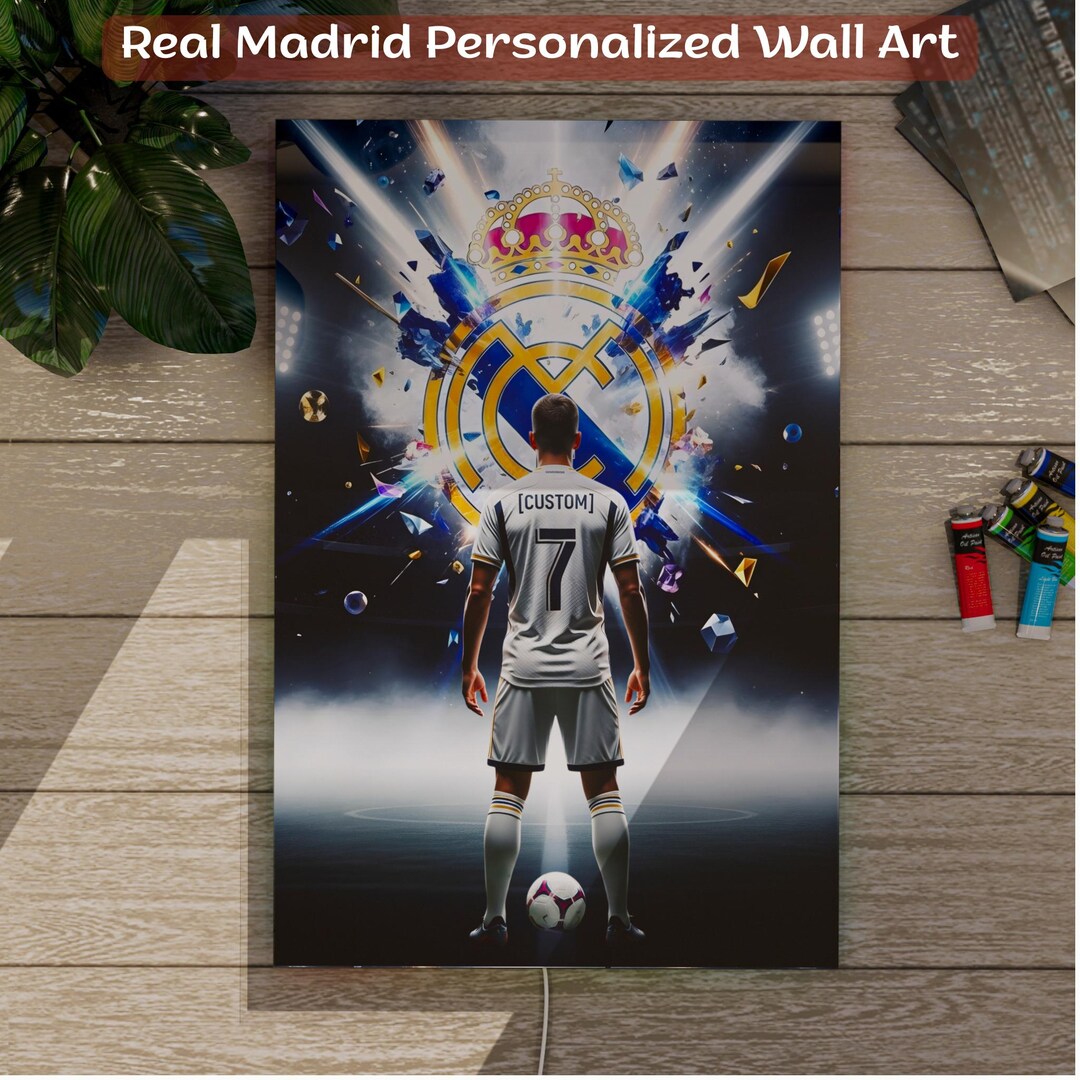 Personalized RMA LED Sign, Football Club Wall Decor - Etsy