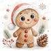 Gingerbread Clipart - Christmas Png - Vintage Watercolor - Gingerbread ...