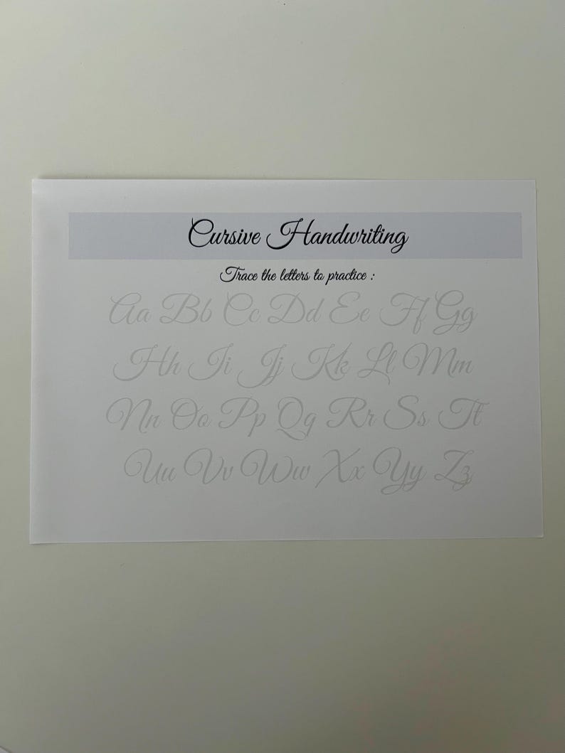 Cursive Handwriting Practice Sheets – Printable Traceable Alphabet ...
