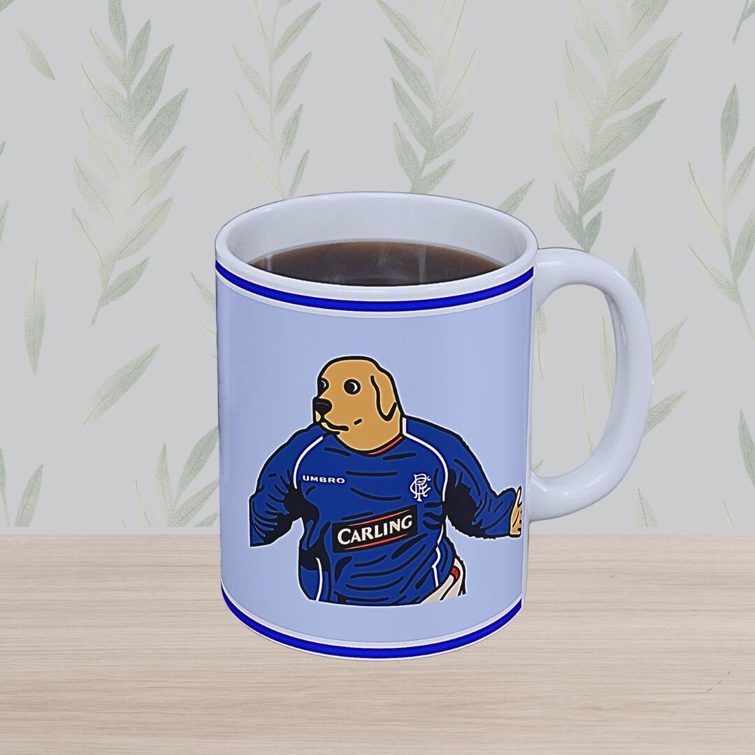 Funny Football Mug - 'rangers Dog' - Funny Gift for Football Fans ...