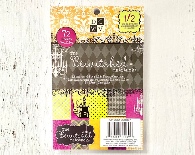 DCWV Bewitched Matstock, Card Stock Sheets, 4.5 X6.5”, Opened Pkg-61 ...