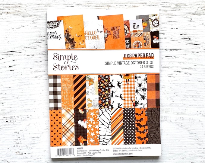 Simple Stories Simple Vintage October 31st Paper Pad, Halloween, 6X8 ...