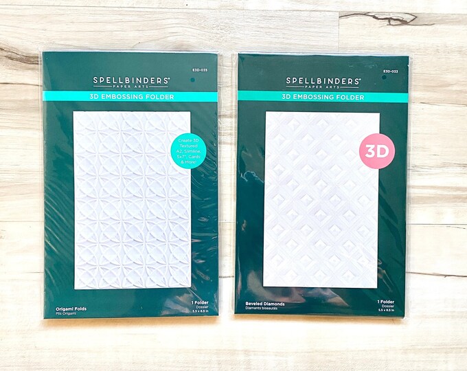 Spellbinders Origami Folds or Beveled Diamonds 3D Embossing Folder ...