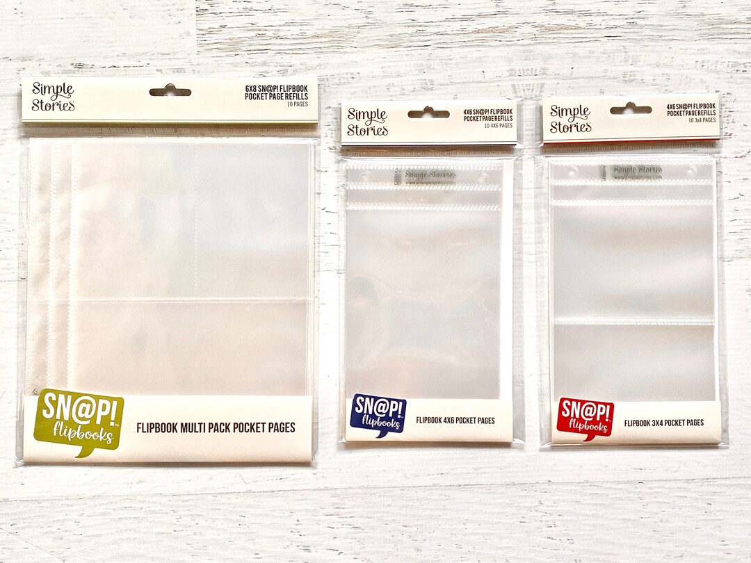 Simple Stories 6X8 Flipbook Multipack Pocket Page Refill (10 Pg) or 4x6 ...