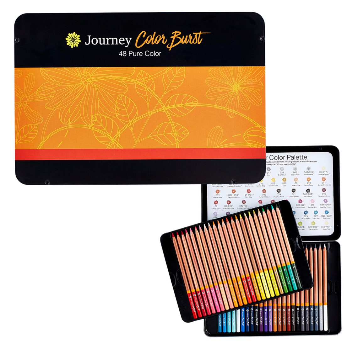 Journey Color Burst Colored Pencils With Tin, 48 Ct, by Spellbinders ...