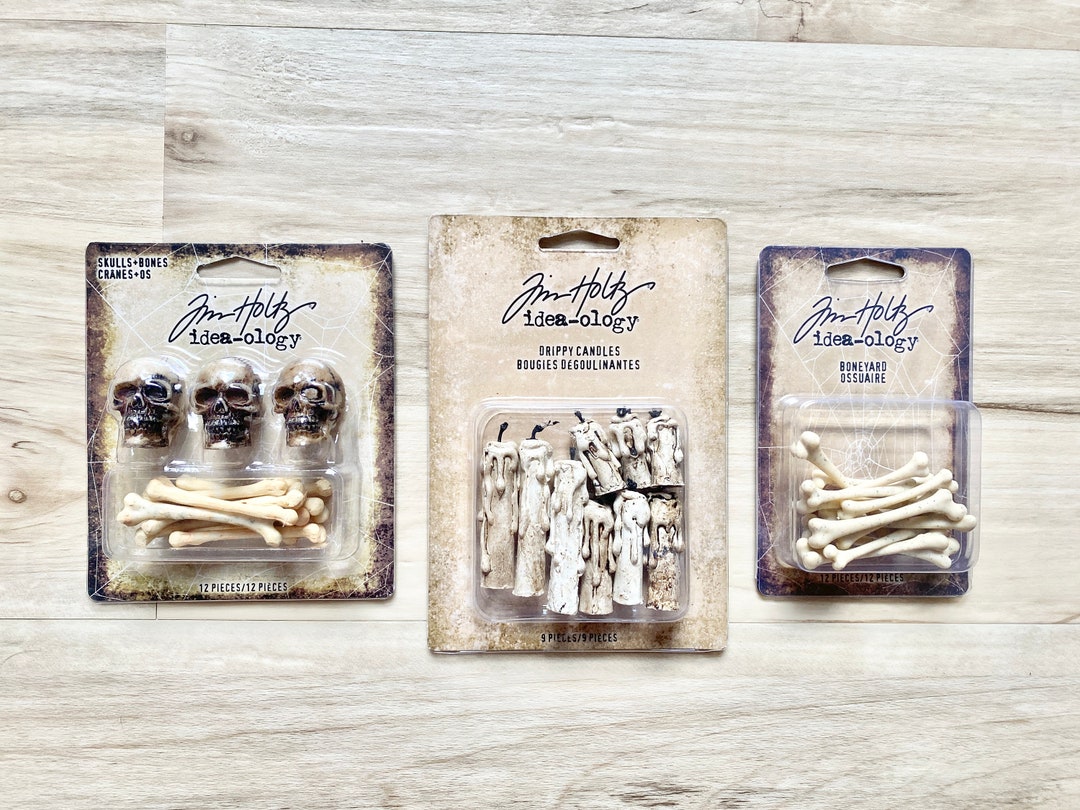 Tim Holtz, Ideaology, Skulls+bones, Drippy Candles, or Boneyard ...
